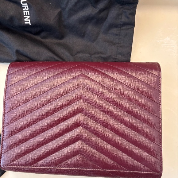 Yves Saint Laurent | Bags | Ysl New Pouch Bag Burgundy | Poshmark